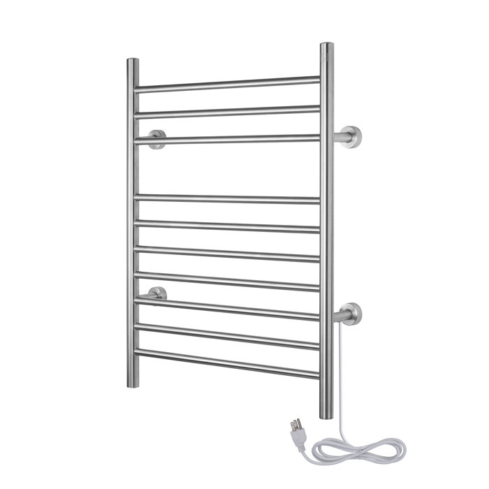 WarmlyYours Infinity Electrical Wall-Mounted Towel Warmer, Brushed, 10 Bars | Wayfair